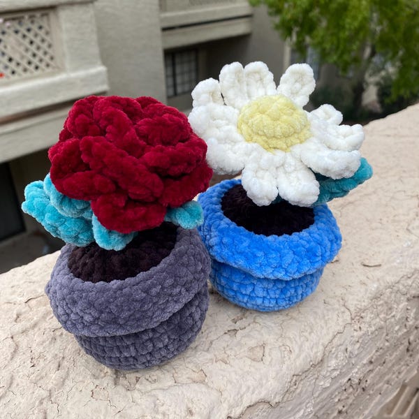 Mini Potted Flower Friends PDF Crochet Pattern crochet Flowers ...