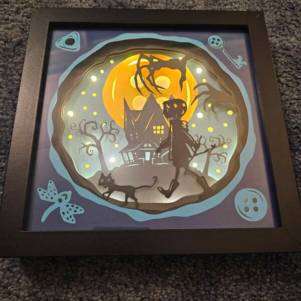 Coraline Halloween Inspired 3D Lighted Shadow Box - Etsy