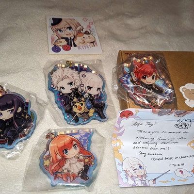 Final Fantasy XIV FFXIV Holo Keychains: Ryne, Gaia, Erenville, Themis ...