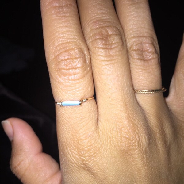 Turquoise Thin Rings Handmade - Midi Thin Ring, Metal Thin Ring ...