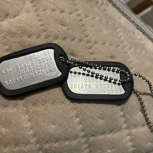 Custom Embossed Personalized Military Issue Stainless Steel Army Navy ...