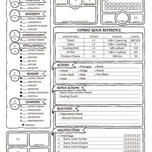 Rogue Character Sheet - D&D 5e - Etsy