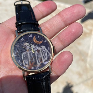 Frog Playing Guitar Leather Watch, Frog Music Ladies Watch, Unisex ...