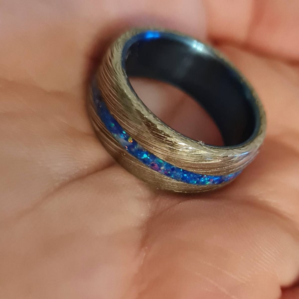 Dense Twist Pattern Damascus Stainless Steel Wedding Ring - Etsy