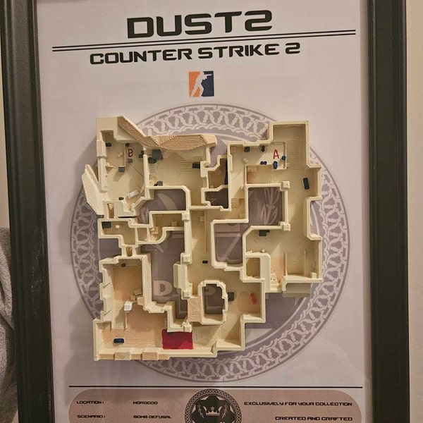 3D Counter Strike Dust2 Map Inspired Wall Art -framed With Unique ...