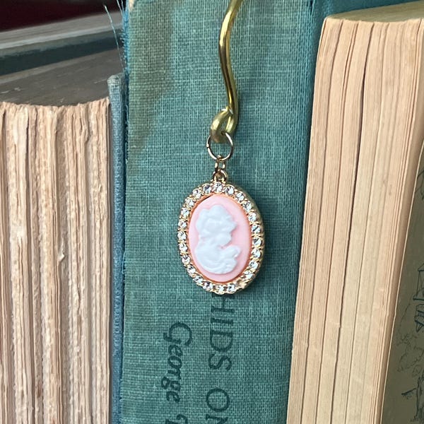 Handmade Rustic Metal Bookmark With Floral, Opal, Pearl, Cameo Charms ...