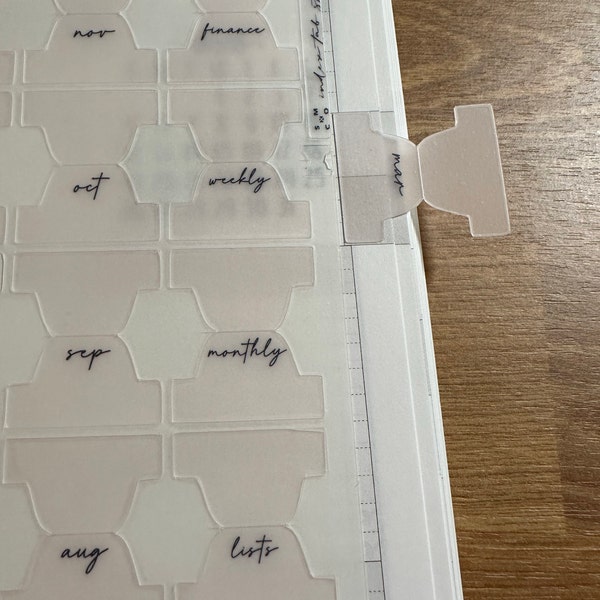 Easy + Durable Plastic WEEKS Index Tabs - Abbreviated Months - Etsy