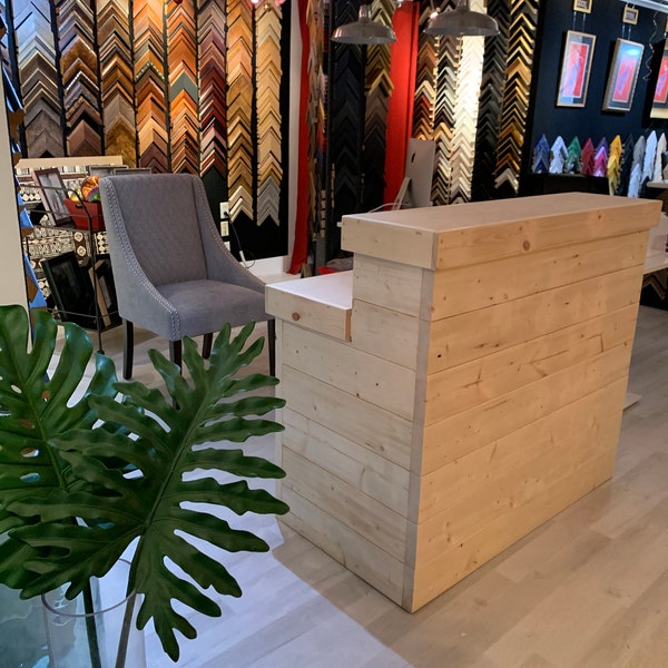 Hello Shabby Reception Desk - Unfinished, 2 Level - Etsy