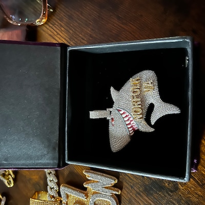 Custom Iced Out Danny Phantom Dark in the Glow Cartoon Pendant in 925 ...