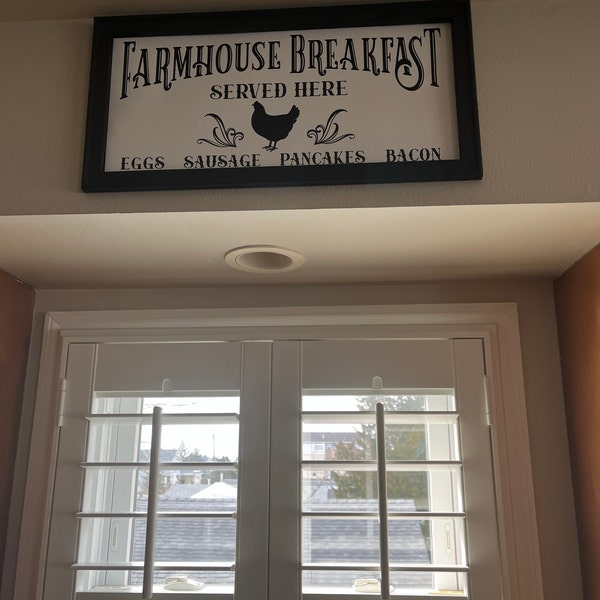 Farmhouse Breakfast Served Here Vintage Style Farmhouse Kitchen Wall ...