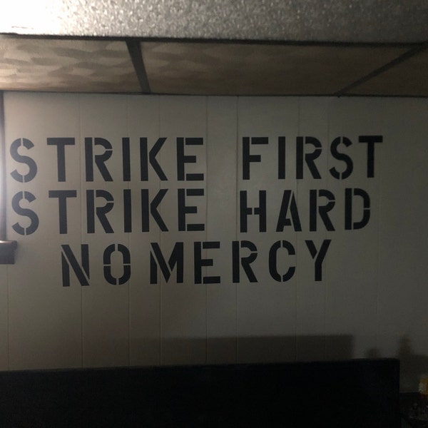 Cobra Kai Strike First Strike Hard No Mercy Wall Decal Sticker Stencil ...