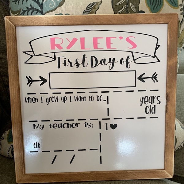 First & Last Day of School Reversible Whiteboard Framed Sign - Etsy