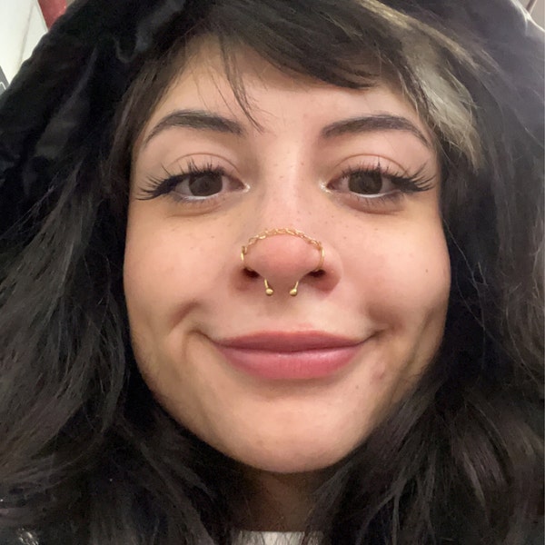 22k Gold Plated Nose Chain, Nostril Chain, Nose Chain, Nostril Piercing ...