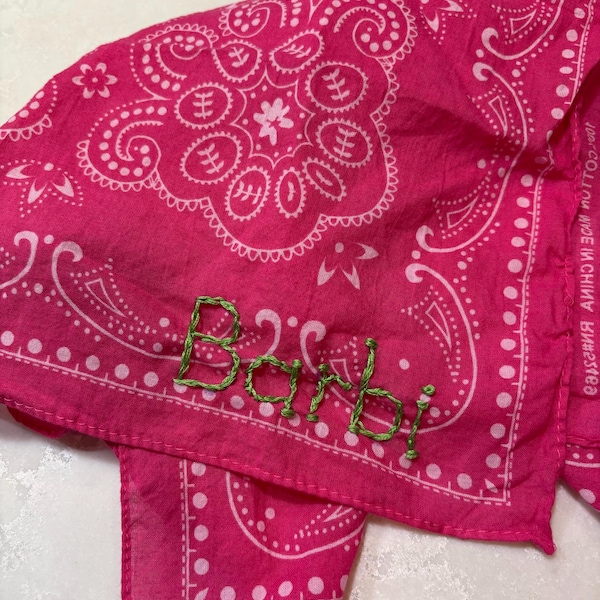 Monogrammed Bandana (hand Embroidered) | Group Gift | Multiple Colors ...