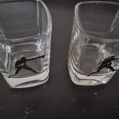 Pair of Boxer Shot Glasses Crystal With Pewter Motifs Ideal Boxing Gift ...