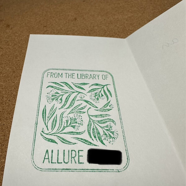 Custom Botanical Print Book Stamp, Vintage Floral Personalized Library ...