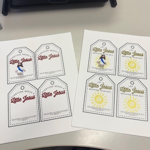 Little Jesus Printable Tags- Jesus Figurine Tags- Bible Verse Tag- John ...