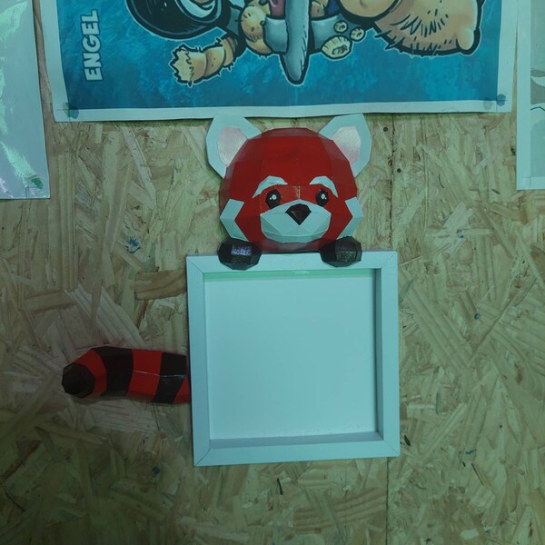 Red Panda Shadow Box/ Diy Craft/ Template PDF STUDIO SVG/ Low Poly ...