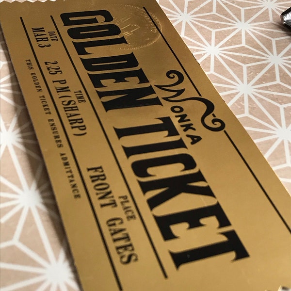 Chocolate Factory Golden Ticket Custom Prop Replica (modern) - Etsy