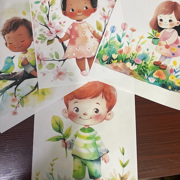 Watercolor Children Png Clipart. Happy Kids Running Together. Funny ...