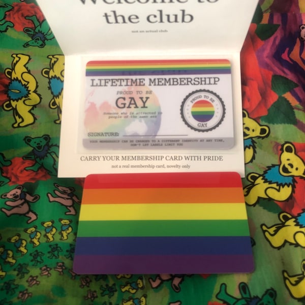 GAY Lifetime Membership Card - Gay Pride Card - LGBT Identity Card ...