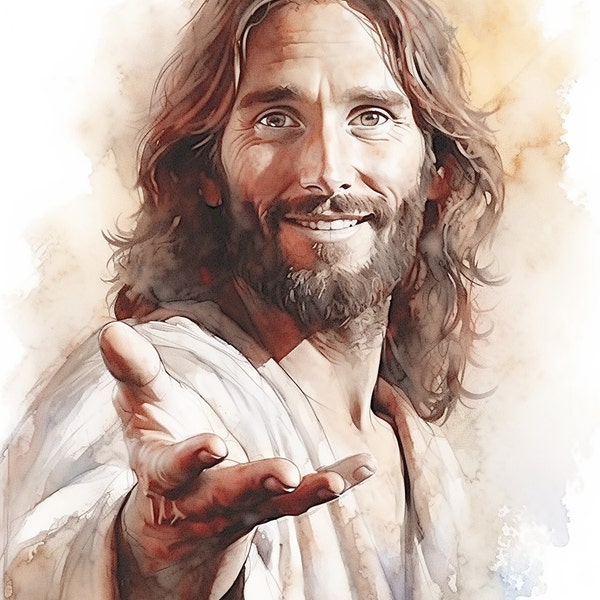 Come Follow Me, Digital Download, Jesus Christ Art, "engraved on His ...