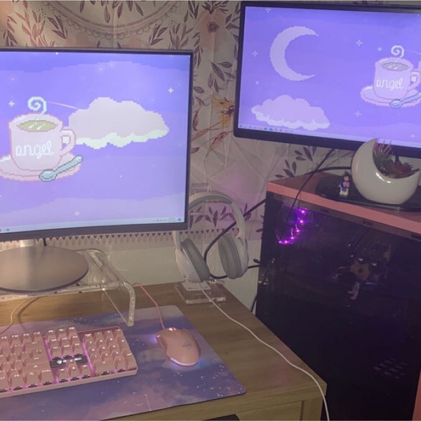 Pink Pastel Desk Mat, Kawaii Desk Pad, Cute Large Gaming Mousepad ...