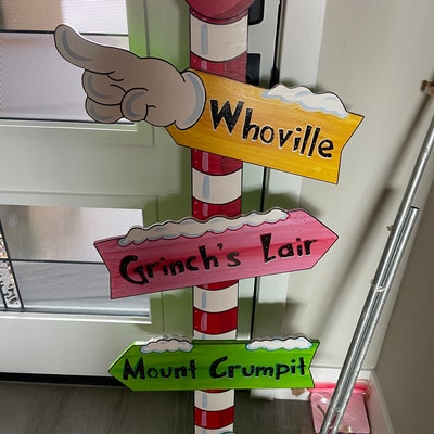 GRINCH Whoville Sign Pole Lawn Yard Art Decoration Decor - Etsy