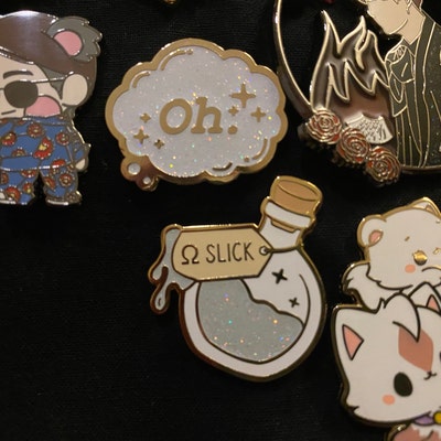 Omega Slick Bottle Glitter Hard Enamel Pin / Funny, Omegaverse, A/B/O ...