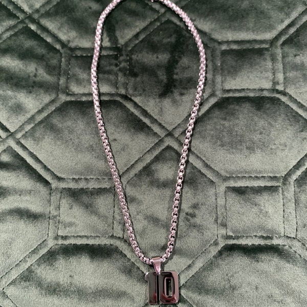 Number Pendant - Silver - Etsy