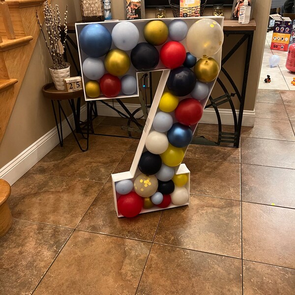 6ft, 5ft, 4ft, 3ft, 2ft, 1ft, 0-9 All Numbers Mosaic Balloons Templates ...