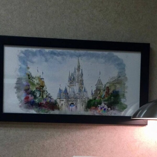 Magic Kingdom Art Print on Canvas Walt Disney World 16 X 20 Watercolor ...