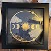 3D Moon Phases and Sun Shadow Box, Celestial Shadow Box, Stars 3D SVG ...