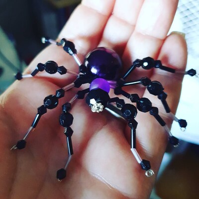 Beaded Spider and Web Kit / Wire Work Kit / Halloween Craft Kit / Make ...