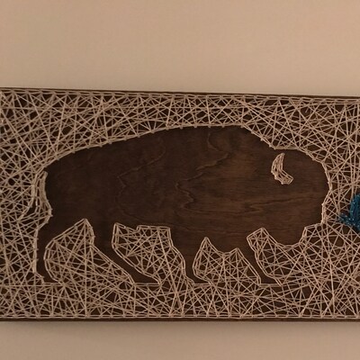 Buffalo String Art, Buffalo Art, Bison Art, Rustic Decor, Buffalo Decor ...