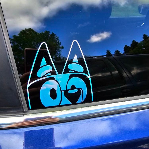 Blue Dog Peeker Decal - Etsy