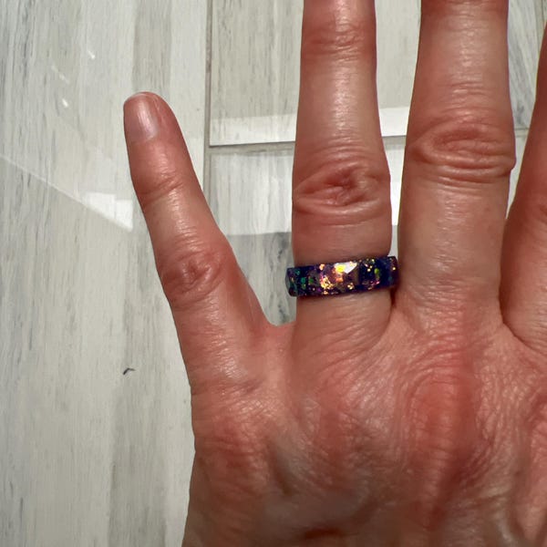 Mermaid Glitter Iridescent Ring. Chose a Color Iridescent Ring. Resin ...