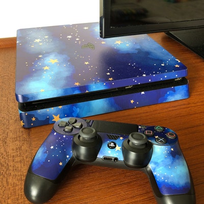 PS4 Skin Blue Ps4 Pro Slim Fat Vinyl Sticker Sky Gold Stars - Etsy