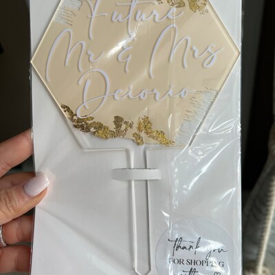 Birthday Cake Topper Acrylic Birthday Marbled Boho Chic 5 in - Etsy