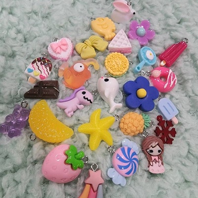 Cute Charm Mix 25 or 50 Pc Variety of Animal Food Kawaii Cabochon ...