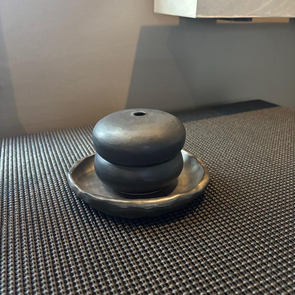 Wave Design Pottery Tumbler, Black Spot Ceramic Mug, Stoneware Dot Tea ...