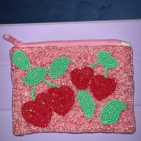 Handmade Seed Beaded Beachy Starfish Shell Coin Bag Purse Boho Tropical ...