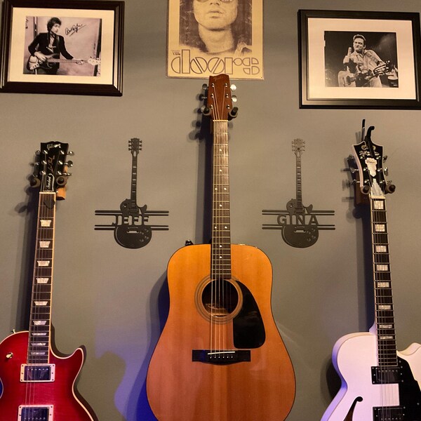 Custom Guitar Metal Sign, Personalized Guitarist Name Sign, Music ...