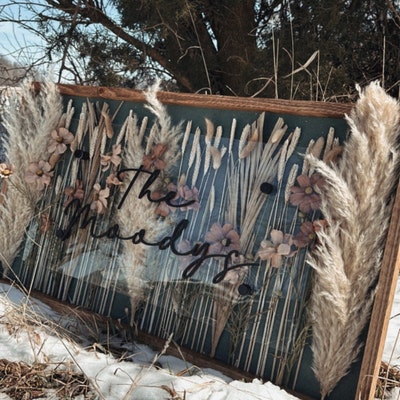 Boho Floral Nursery Name Sign, Boho Decor, Name Sign, Acrylic Overlay ...