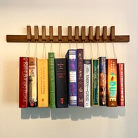 Custom Made Wooden Book Rack / Bookshelf in Oak. the Pins Are Also ...