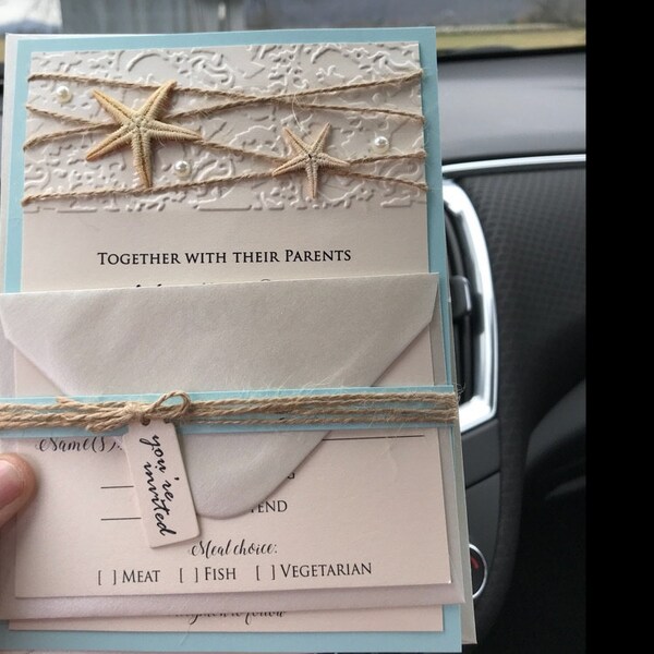 Personalized Beach Wedding Invitation Suite, Beach Themed Wedding ...