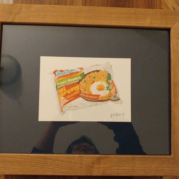 Noodles Art Print | Food Illustration of Indonesian Mi Goreng | Aussie ...