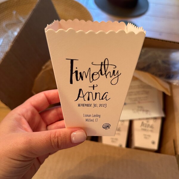 Popcorn Box Wedding Program Favor - Custom Bridal Ceremony Program ...