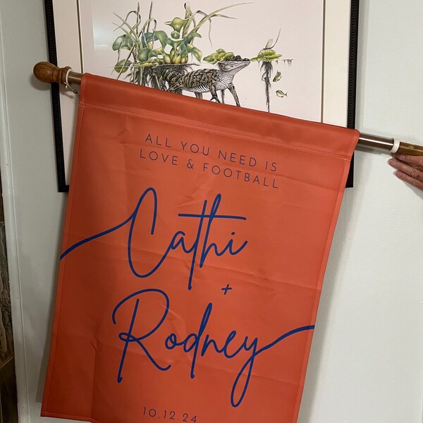 Custom Wedding Flag | Customized Names and Dates | Chic and Elegant ...