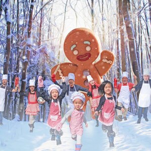 Digital Delivery, Funny Gingerbread Man Chase Christmas Digital Photo ...